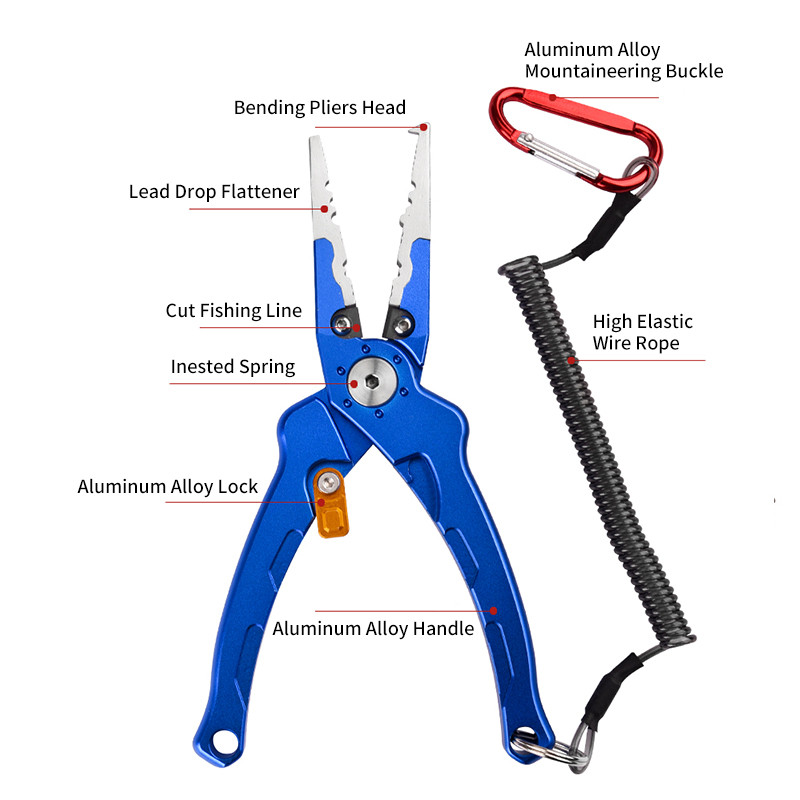 Buy Multi Functional Aluminium Alloy Fish Pliers With Sheath Fishing ...