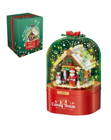 Buy New Style Diy Creative Christmas Snowing Candy House Music Box ...