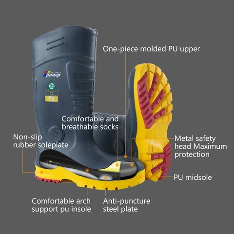 Buy Pinnip Butchery Work Boots Oil-resistant And Anti-slip Pu Work ...