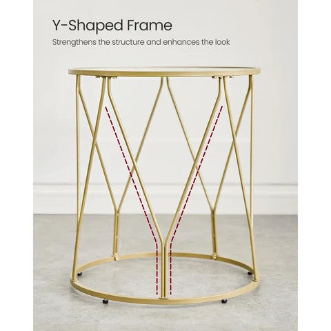 Buy Premium Side Table V-shaped Metal Frame And Glass Top Gorgeous ...