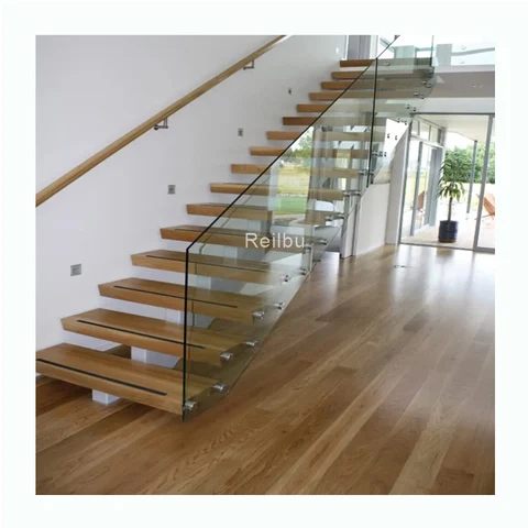 Buy Reilbu Open Riser Stair Indoor & Outdoor Steel Single Stringer from ...