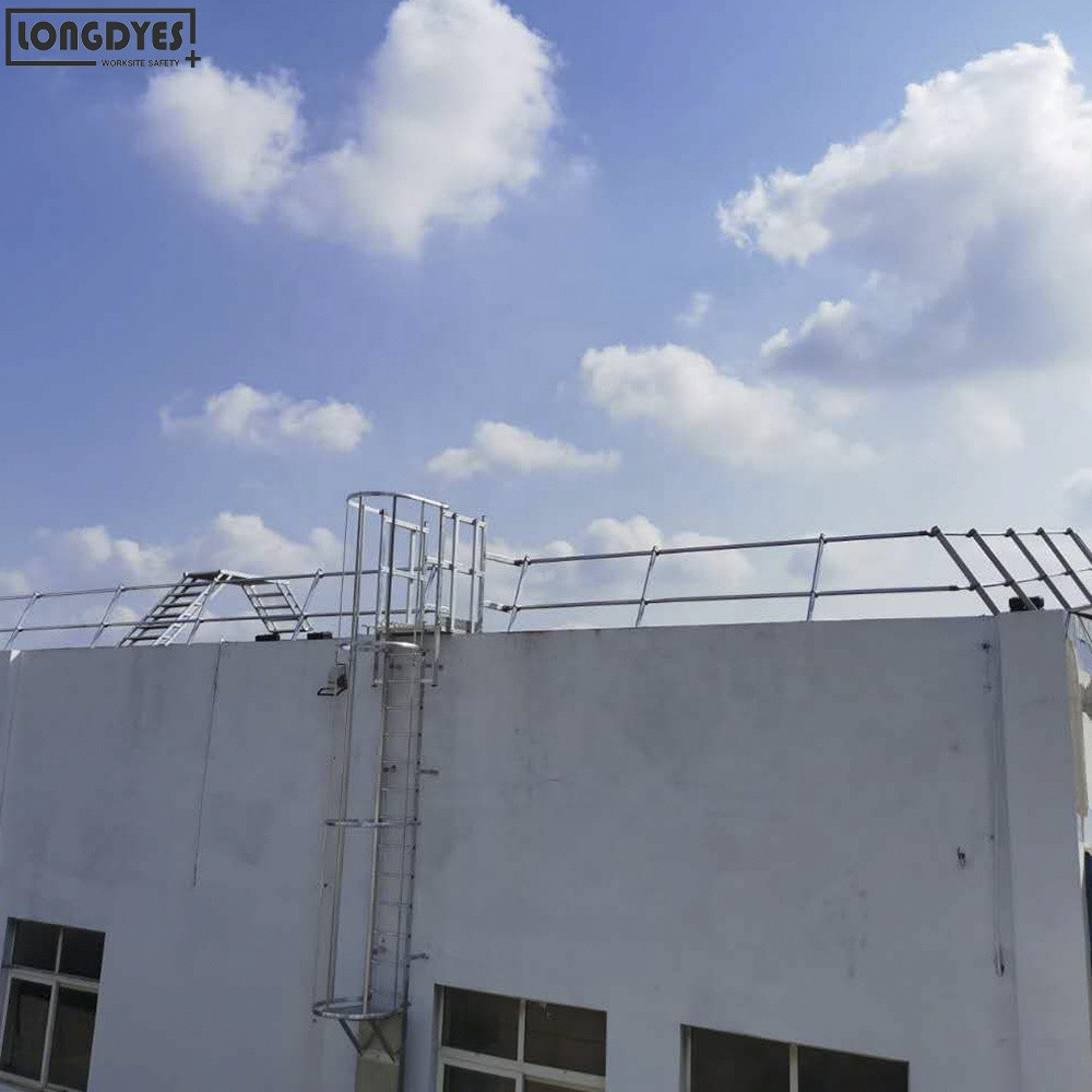 Buy Rooftop Aluminum Fixed Vertical Ladders With Safety Cages from ...