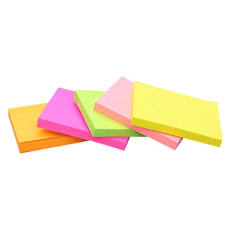 Buy 100 Sheets Assorted Neon Color 3 X 4 Inches Fluorescent Paper Memo ...
