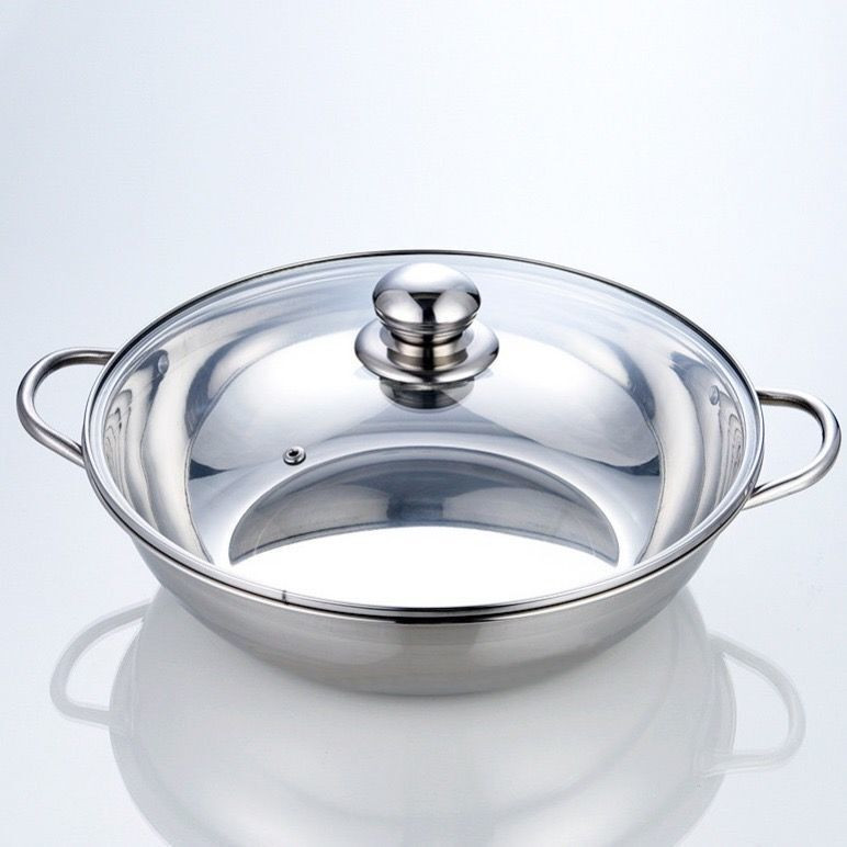 Buy Stainless Steel Two-flavor Hot Pot With Divider Soup & Stock Pot ...