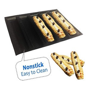 Buy Subway Silicone Bread Form 5 Cavity Silicone Baking Pan Silicone ...