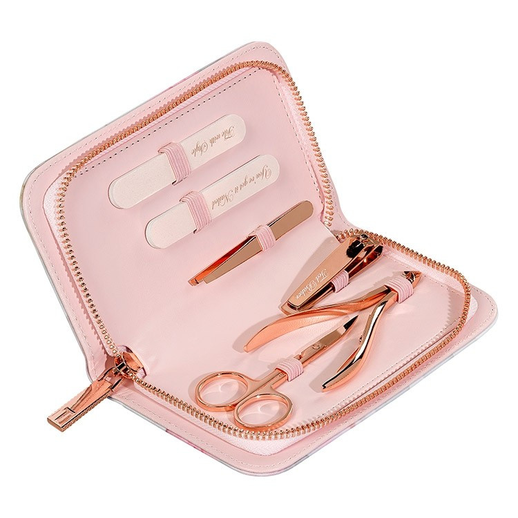 Buy Travel Mini Baby Rose Gold Nail Care Nail Polish Tweezer Emery ...