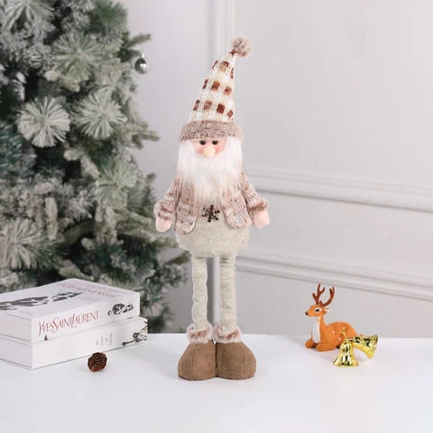 Buy Warm Brown Knitted Telescopic Long-legged Snowman Doll Cute ...