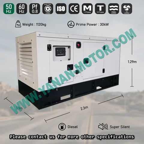 Buy Yanan Silent Diesel Generator With Yanmar Engine 20kva 30kw Three ...