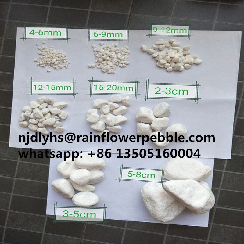Buy Natural Snow White Stone White Cobbles Pebbles Flat River Stone ...