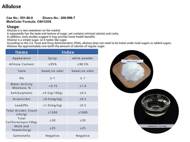 Buy Allulose Powder Zero-glycemic, Heat-stable Keto & Fda Gras Natural ...