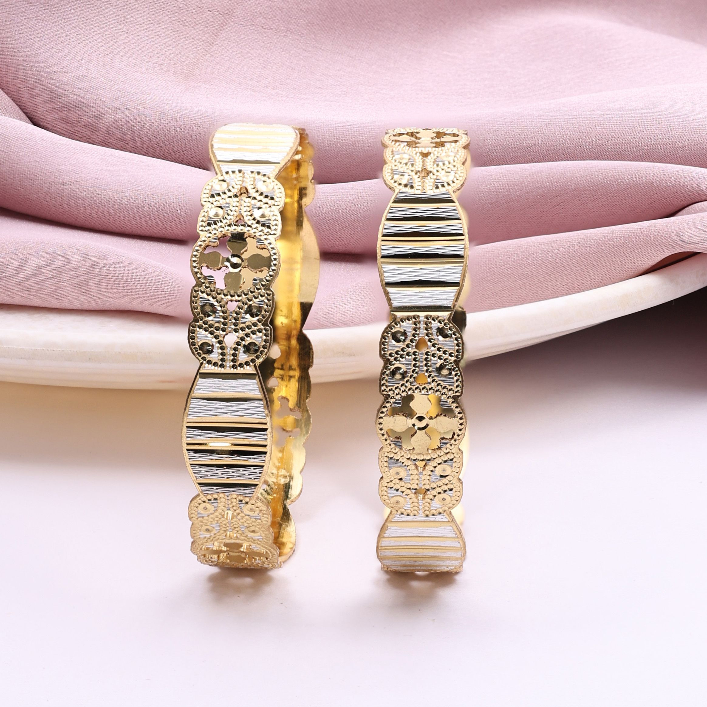 Buy Two-tone Plated Bangles, Luxury Bangles, Dual Tone Bangles from ...
