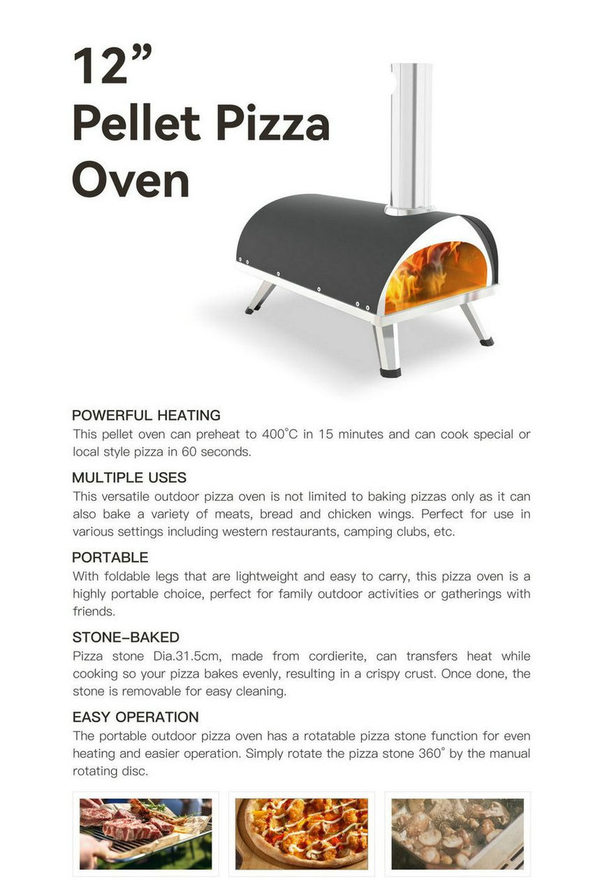 Buy Flyzza Pellet Fuel Pizza Oven from Ningbo Yingchuang Intelligent ...