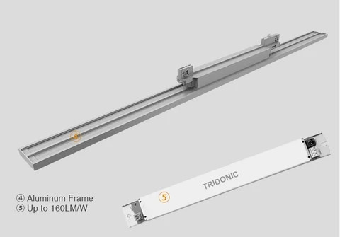 Buy 3 Phase Universal Adaptor Linear Panel Led Track Lights With 160lm ...