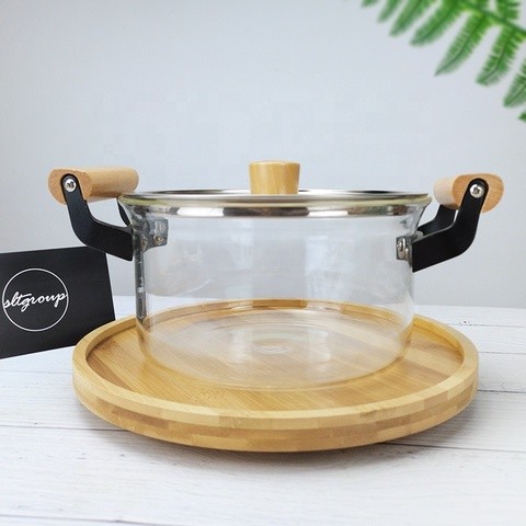 Buy 3.5l/4.5l Handmade Heat Resistant Pyrex Glass Cooking Pots With ...