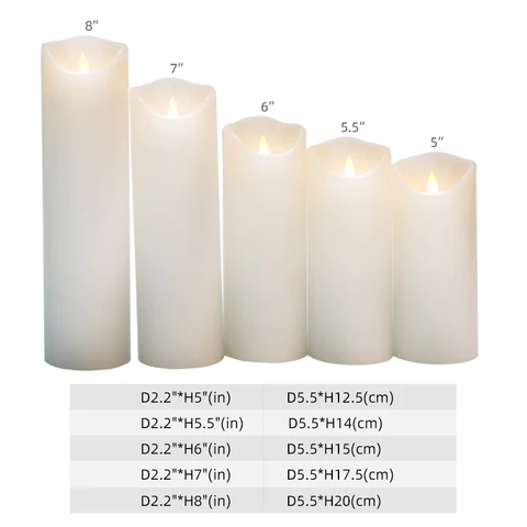 Buy 3d Real Flame Pillar Battery Operated Home Decoration Led Candles ...