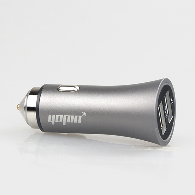 Buy 5v 3.1a Mini Metal Smart Ic Car Charger With Safety Hammer Multi ...