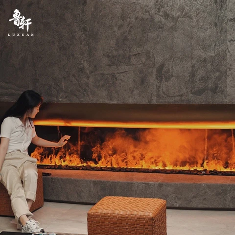 Buy Auto Gradient Flame 7 Colors Light Electric Fireplace 3d ...