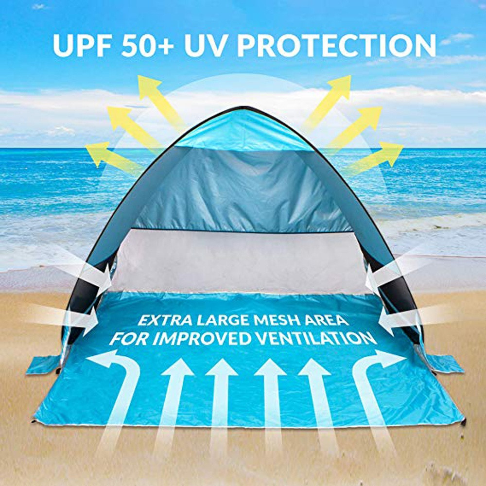 Buy Beach Tent Pop Up Sun Shade Shelter Anti Uv Upf 50 Instant Easy ...
