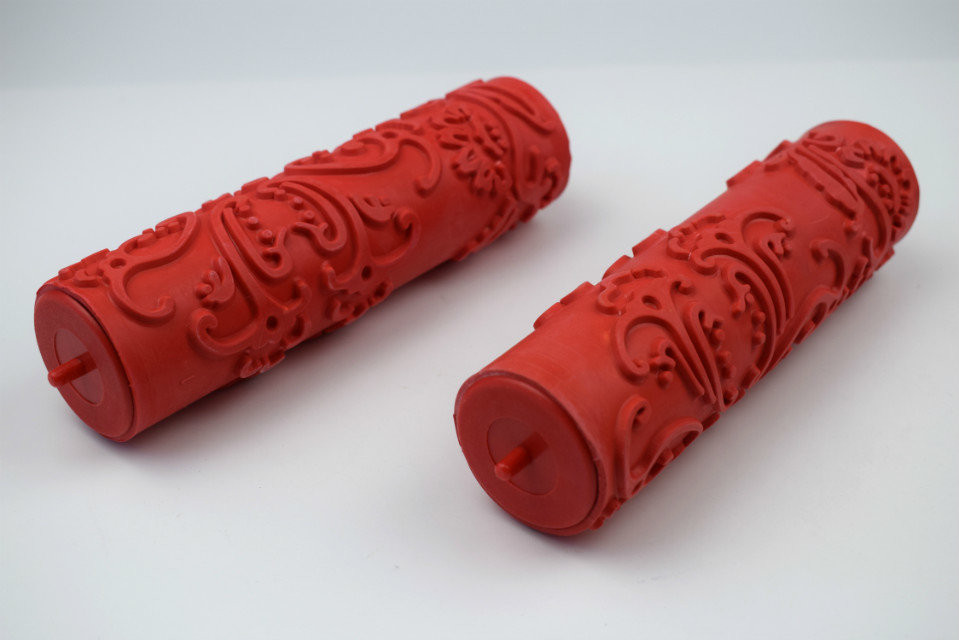 Buy Biyu Red Rubber Roller Brush Head Paint Brush Tool from Tongcheng ...