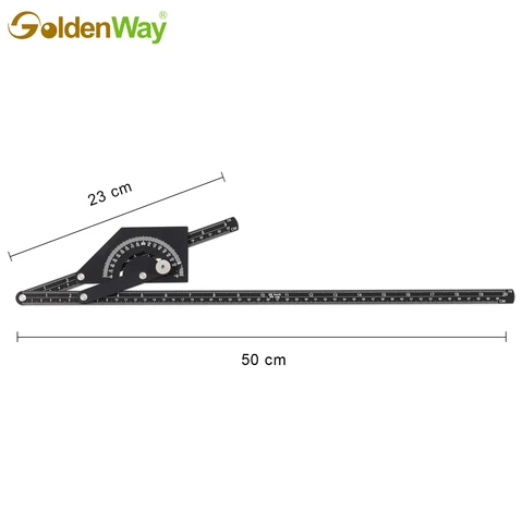 Buy Black Anodized Angle Finder Measuring Tools Ruler Aluminium ...