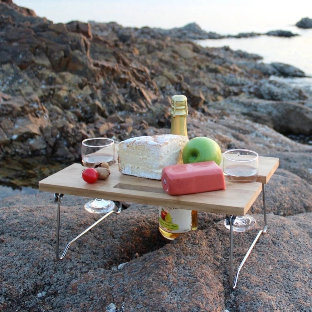 Buy Customized Portable And Foldable Bamboo Picnic Wine Table Outdoor ...