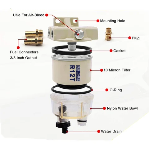 Buy Diesel Oil Water Separator Fuel Filter Marine R12t S3240 120at Npt ...