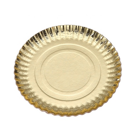 Buy Disposable Gold Cake Tray 5 Sizes Round Shape Cake Plate Factory ...