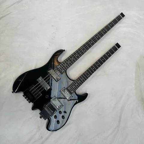 Buy Headless Double Neck Electric Bass 4+6 Strings With Black Hardware ...