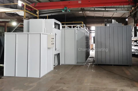 Buy Horizontal Pull Manual Powder Coating Line Walk In Powder Spray ...