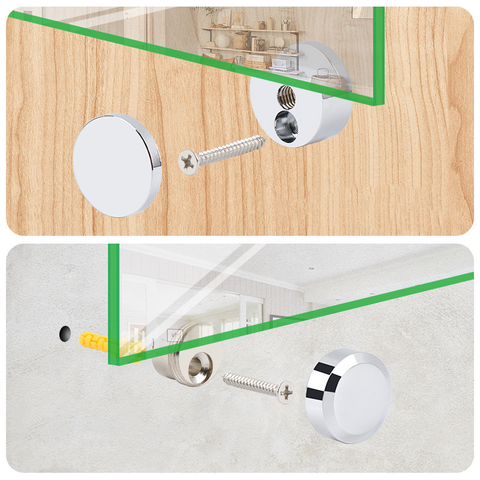 Buy Mass Order Stainless Steel Mirror Bracket Glass Clamps Round Clip ...