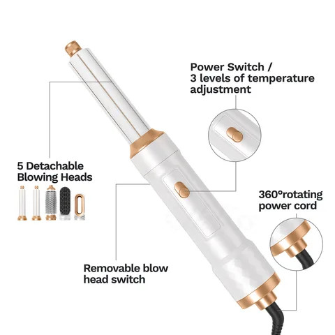 Buy Multi-functional 5-in-1 Hot Air Multi-head Automatic Hair Curler ...