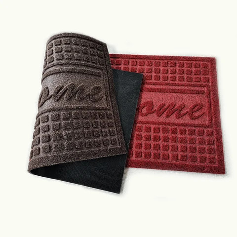 Buy Non-skid Embossed Velour Polyester Rubber Entrance Door Mat from ...