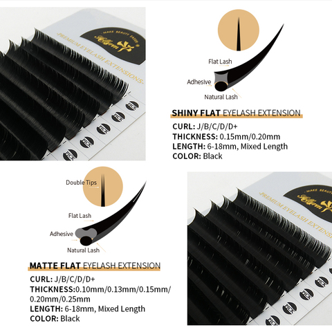 Buy Private Label Ellipse Flat Eyelash Extension Individual Eyelash ...