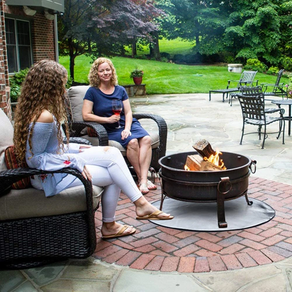 Buy Round Fireproof Protection Grill And Fire Pit Mat (36") Grill Mat ...