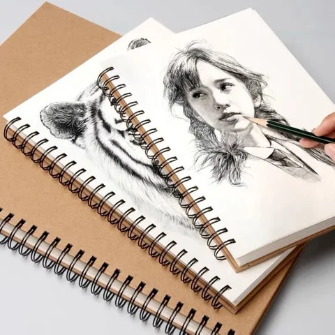Buy Saitao A4 60sheets Custom Black Brown Drawing Book For Children ...