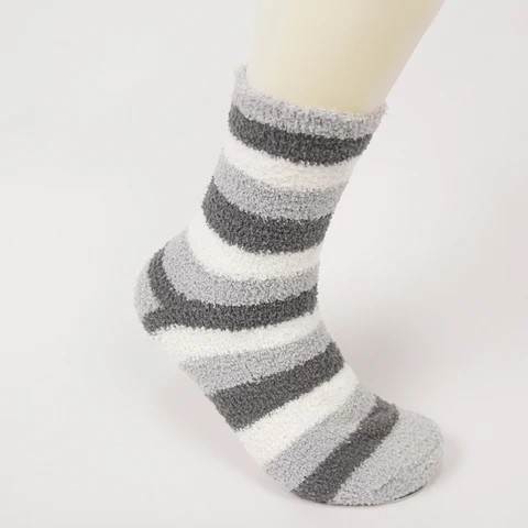 Buy Source Factory Custom Warm Fuzzy Feather Yarn Knitting Socks For ...
