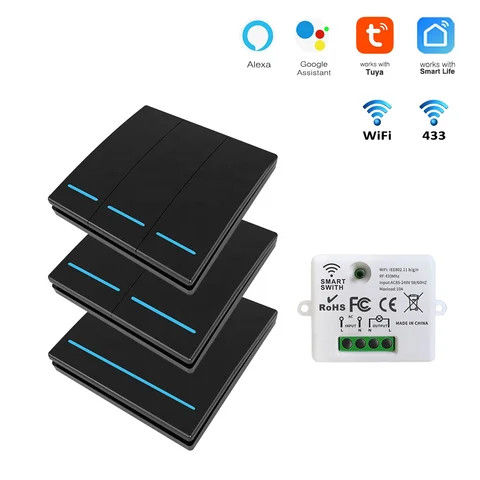 Buy Tidelink Wireless Wifi Smart Life App Timer Relay 1/2/3 Gang Button ...