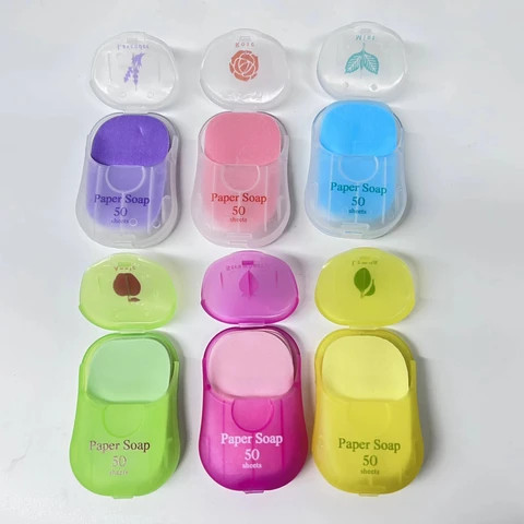 Buy Travel Hand Washing Soap Paper 50 Sheets Disposable Travel Portable ...