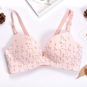 Buy Women Seamless One-piece Bra Floral Print Padded Bra Laser Cut Bras ...