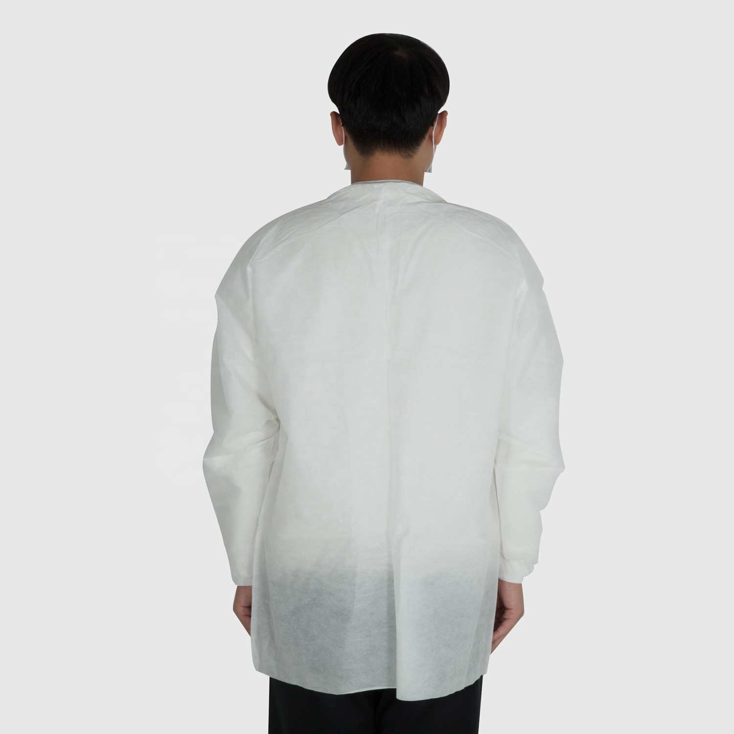 Buy Xxl Sms 40gsm White Disposable Lab Coat With Knit Collar And Cuff ...
