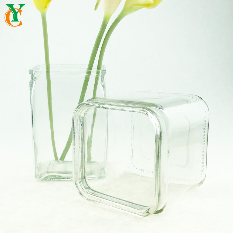 Buy 1350ml 850ml Natural Crystal Glass Vase Tabletop Vase And Glass Jar ...