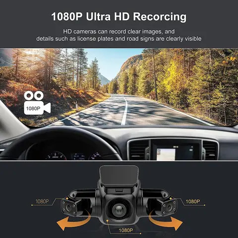Buy 3 Channel Surround View Hd Recorder 2k Dual 1080p 3 Lens Wifi Car ...