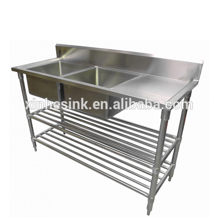 Buy Commercial 2 Two Compartment Sink With Drainboard, Stainless Steel ...