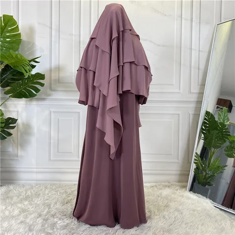Buy Custom Eid Traditional Muslim Prayer Islamic Dress Jilbab Solid ...