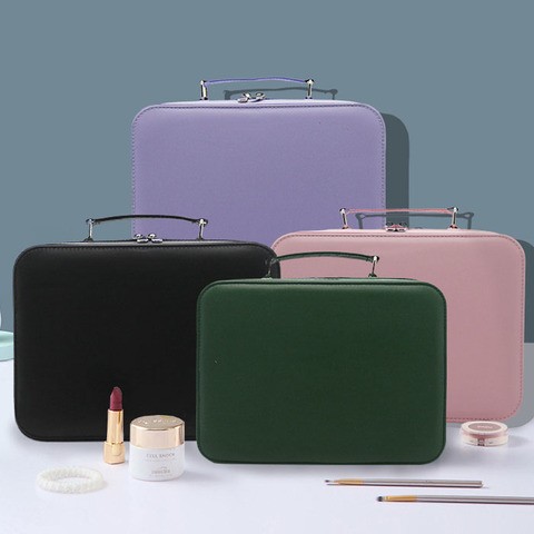 Buy Custom Logo Luxury Pink Pu Travel Makeup Case Bag Cosmetic Hard ...