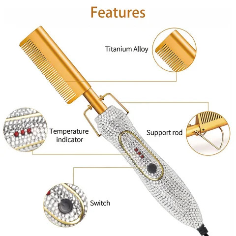 Buy Custom Rhinestone Hair Bling Bling Rhinestone Portable Hair ...