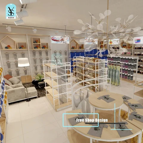 Buy Custom Sized Steel And Wood Retail Store Display Shelf Wood Display ...