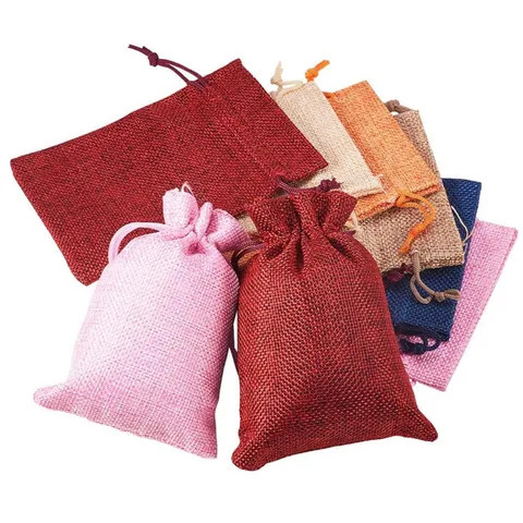 Buy Eco Linen Small Stuff Burlap Dust Bag Soap Drawstring Bag Christmas ...
