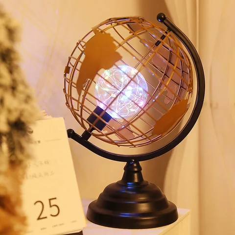 Buy Globe Led Lamp Lighted Desk Illuminated Rotating Night Light ...
