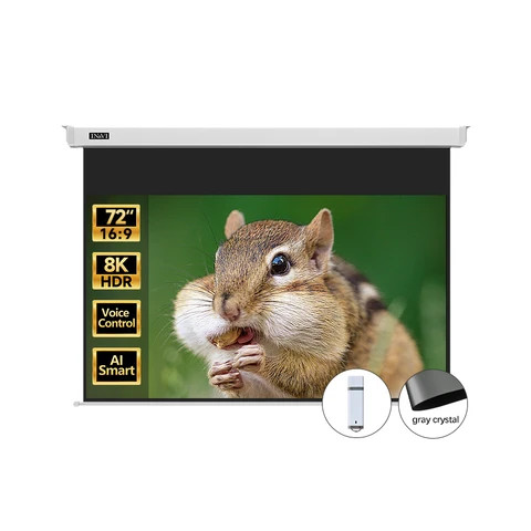 Buy In&vi 72 Inch Retractable Projection Screens 16:9 8k Grey Crystal ...